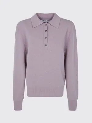 RÓHE Long-sleeved Knit Polo Shirt In Wool, Silk, And Cashmere Blend