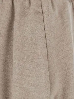 Herno Flared Wool Blend Knit Midi Skirt With High Waist And Drawstring