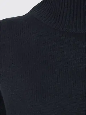 KUJTEN 100% Cashmere Turtleneck Jumper With Long Sleeves And Ribbed Trims - Black