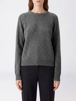 KUJTEN 100% Cashmere Crewneck Jumper With Long Sleeves And Ribbed Trims - Green