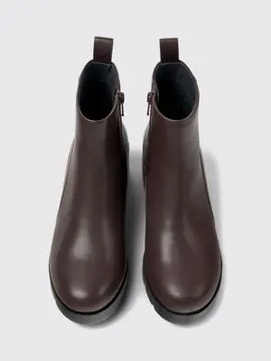 Camper Wanda Smooth Leather Biker Boots With Side Zip