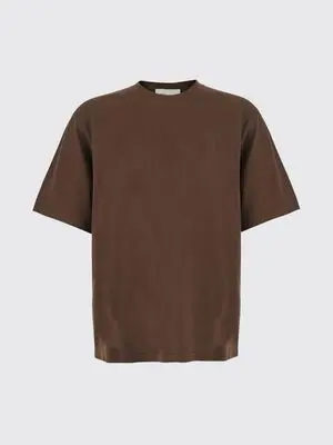 AMI Paris Short-sleeved Cotton T-shirt With Front Logo Print - Brown