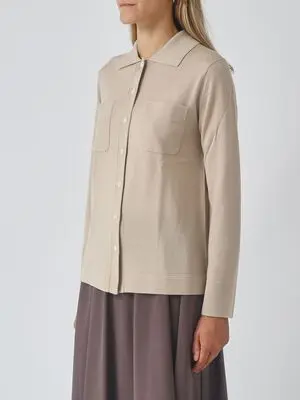 Max Mara Virgin Wool Polo Cardigan With Patch Pockets