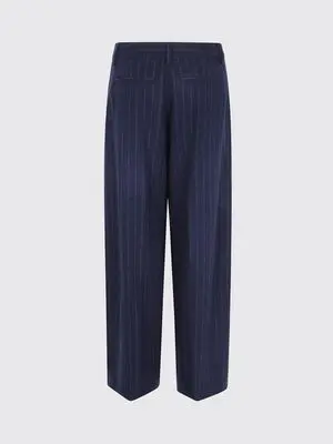 THELATEST Deva High-waisted Pinstriped Wide-leg Trousers In Wool Blend