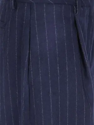 THELATEST Deva High-waisted Pinstriped Wide-leg Trousers In Wool Blend