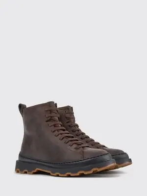 Camper Brutus+ Lace-up Nubuck Combat Boots With Lug Sole