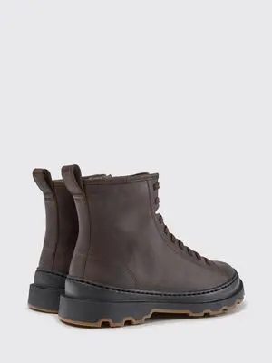 Camper Brutus+ Lace-up Nubuck Combat Boots With Lug Sole