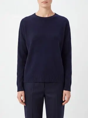KUJTEN 100% Cashmere Crewneck Jumper With Long Sleeves And Ribbed Trims - Black