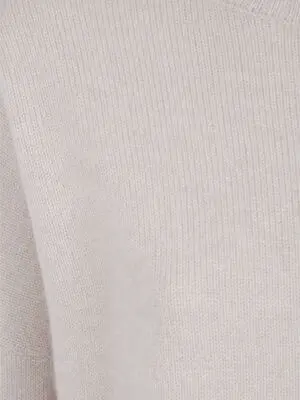KUJTEN 100% Cashmere Crewneck Jumper With Long Sleeves And Ribbed Trims - Nude