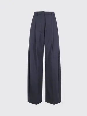 THELATEST Billie High-waisted Wide-leg Pleated Trousers In Wool Blend - Black