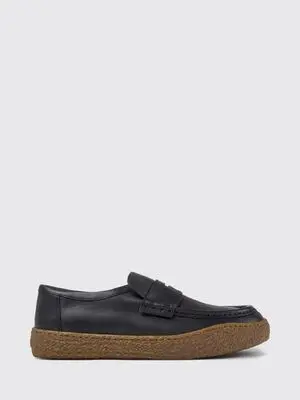 Camper Peu Terreno Leather Loafers With Strap And Apron Seam - Black