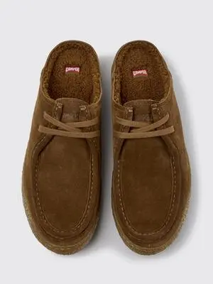Camper Suede Mules With Raised Apron Seam