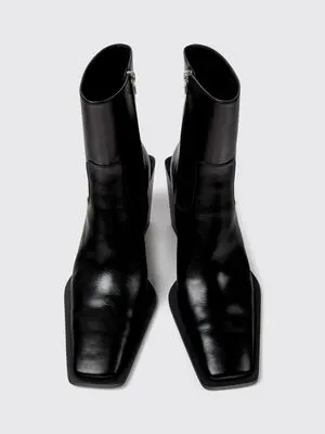 Camper Escandalo Smooth Leather Western Boots With Flared Heel