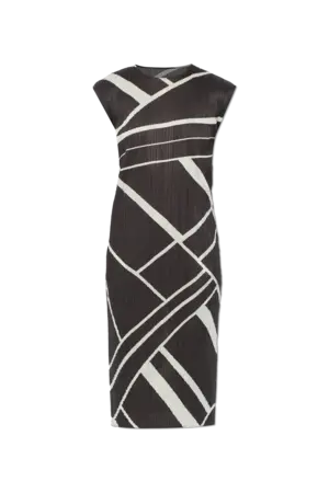 Issey Miyake Geometric Print Midi Dress