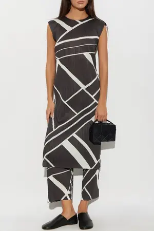 Issey Miyake Geometric Print Midi Dress