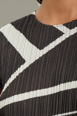 Issey Miyake Geometric Print Midi Dress