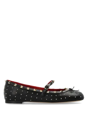 Valentino Garavani Leather Studded Ballerina Flats