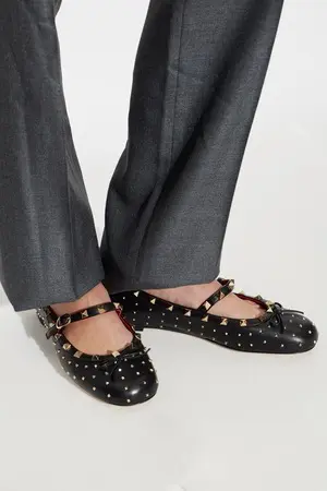 Valentino Garavani Leather Studded Ballerina Flats