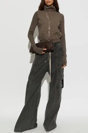 Rick Owens Sweatshirt With Asymmetric Zipper