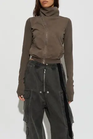 Rick Owens Sweatshirt With Asymmetric Zipper