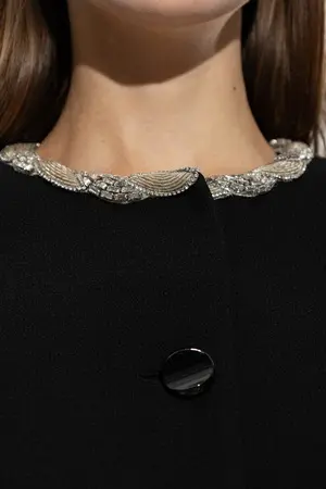 Valentino Garavani Wool Blazer With Embellished Neckline