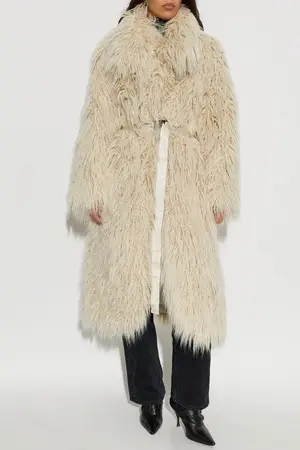 Off-White Faux Fur With Belt