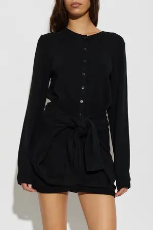 Alexander Wang Long Sleeve Mini Dress With Tie Detail