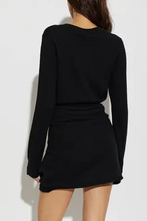 Alexander Wang Long Sleeve Mini Dress With Tie Detail