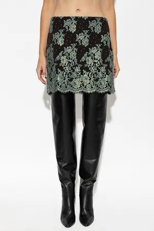Valentino Garavani Lace And Lurex Mini Skirt