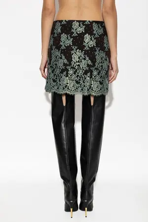 Valentino Garavani Lace And Lurex Mini Skirt