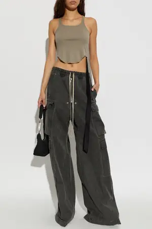 Rick Owens Sleeveless Racerback Cropped Top