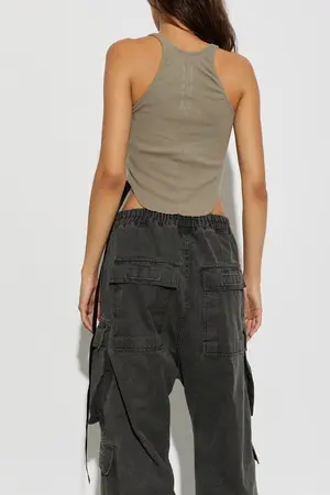 Rick Owens Sleeveless Racerback Cropped Top