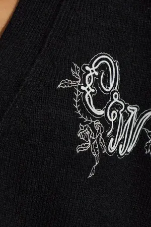 Off-White Cardigan With Decorative Embroidery