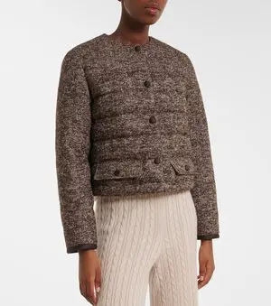 Agnona Cropped Wool-blend Puffer Jacket