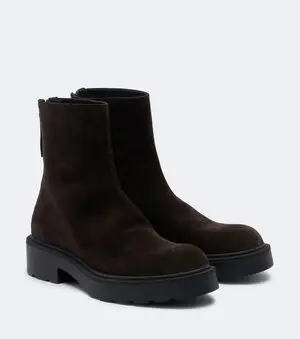 THE ROW Nobilis Suede Ankle Boots