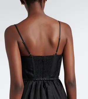 Zimmermann Valiant Lace-trimmed Linen And Silk Bustier Dress
