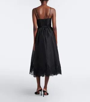 Zimmermann Valiant Lace-trimmed Linen And Silk Bustier Dress