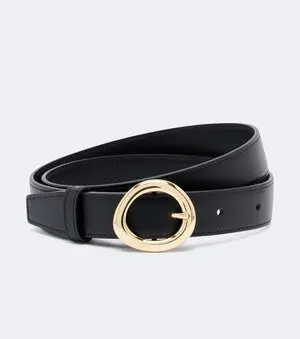 JOSEPH Rene Leather Belt - Black