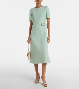 Valentino Garavani Crepe Couture Vgold Midi Dress