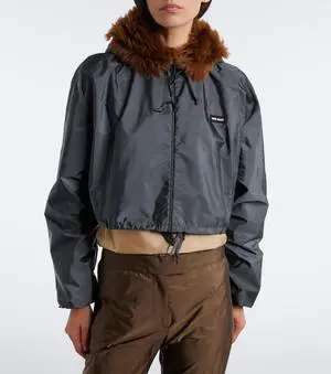 Miu Miu Shearling-trimmed Technical Jacket