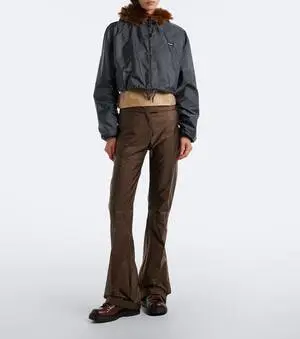 Miu Miu Shearling-trimmed Technical Jacket