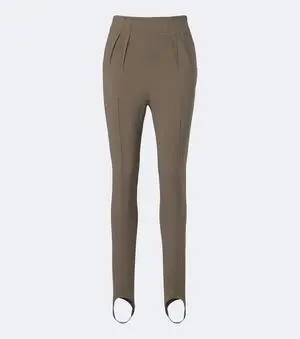 MUGLER Wool-blend Stirrup Leggings - Green