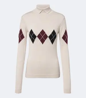 MUGLER Argyle Virgin Wool Sweater