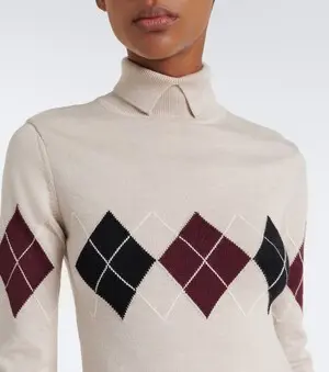 MUGLER Argyle Virgin Wool Sweater