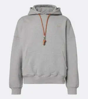 Loewe Anagram Cotton Fleece Hoodie - Grey