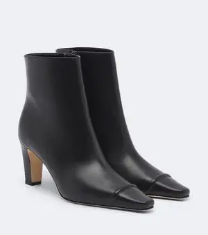 Manolo Blahnik Vivecal Leather Ankle Boots