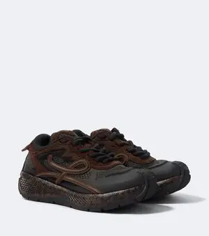 Loewe Suede-trimmed Sneakers - Black