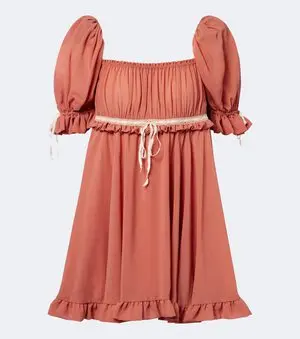 Chloé Ruffled Silk Georgette Mini Dress - Pink