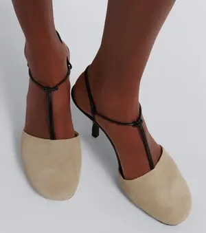 Jacquemus Pina Suede Slingback Pumps