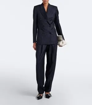 Givenchy Pinstripe Pleated Wool Wide-leg Pants